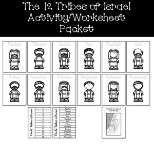 The 12 Tribes of Israel Activity and Worksheet Packet. Color and Black ...