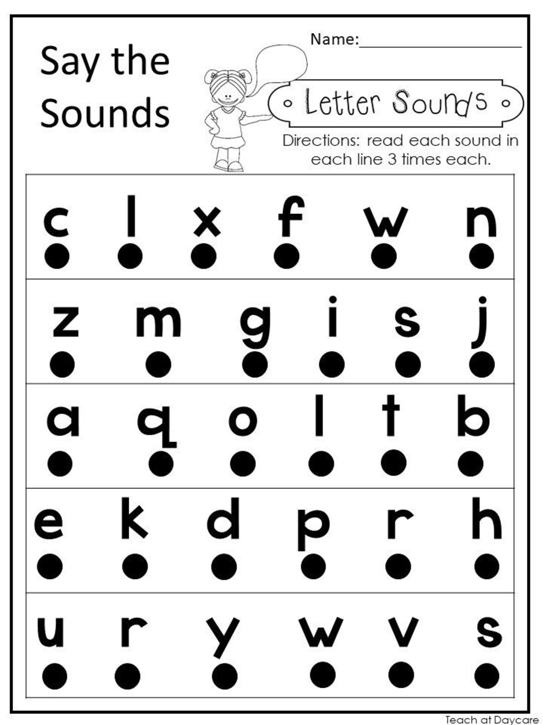 10 Say the Sounds Printable Worksheets. Preschool-3rd Grade Phonics. - Etsy