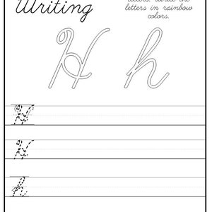 26 Printable Cursive Alphabet Rainbow Trace and Write the Letters ...