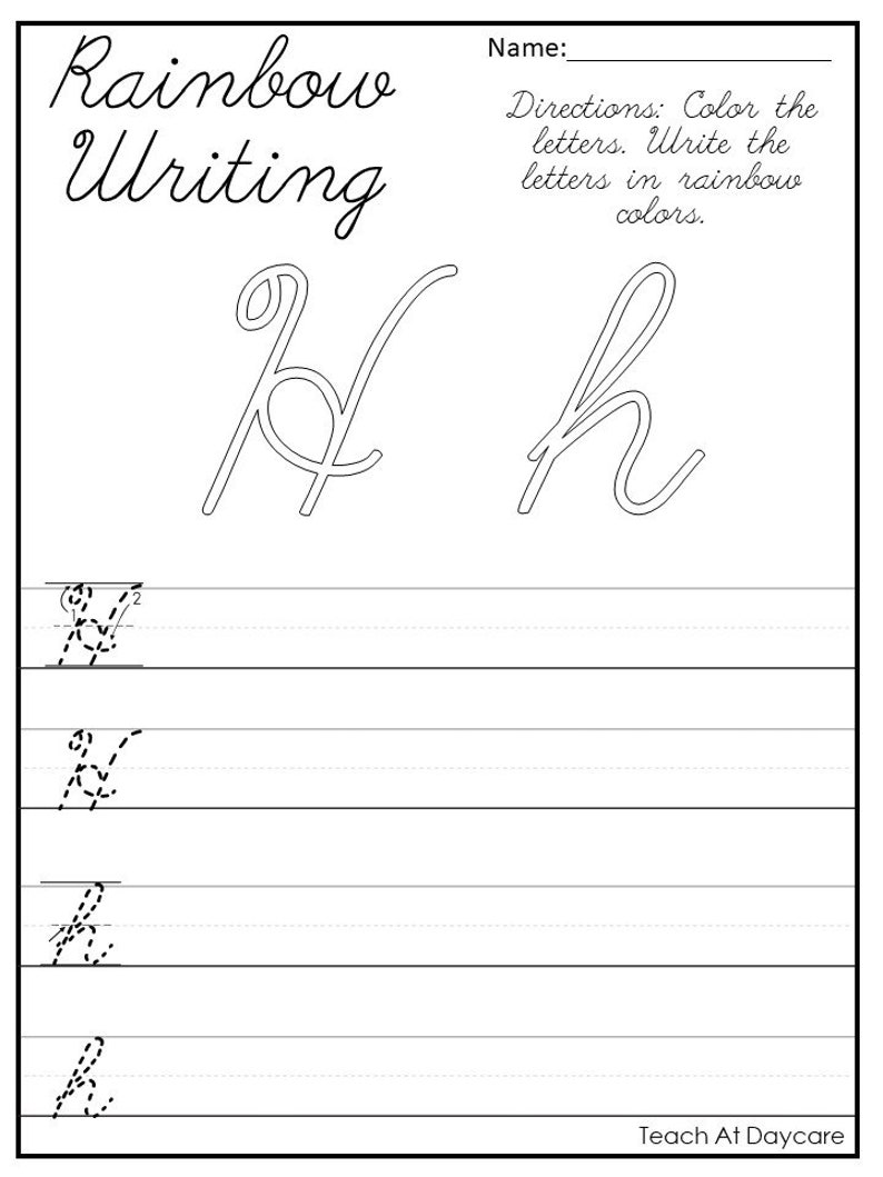 26 Printable Cursive Alphabet Rainbow Trace and Write the | Etsy
