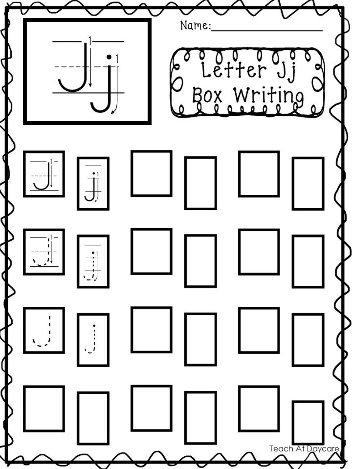 26 Printable Alphabet Box Writing Worksheets. Preschool-KDG | Etsy