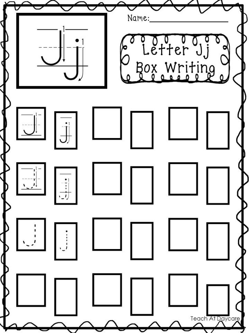 26 Printable Alphabet Box Writing Worksheets. Preschool-kdg Phonics. - Etsy