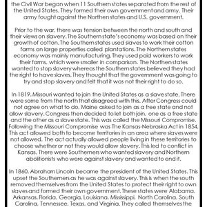 The American Civil War Educational Study Unit and Lesson. Worksheets ...