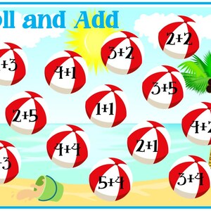 10 Printable Beach Themed Kindergarten Math Center Games and Activities ...
