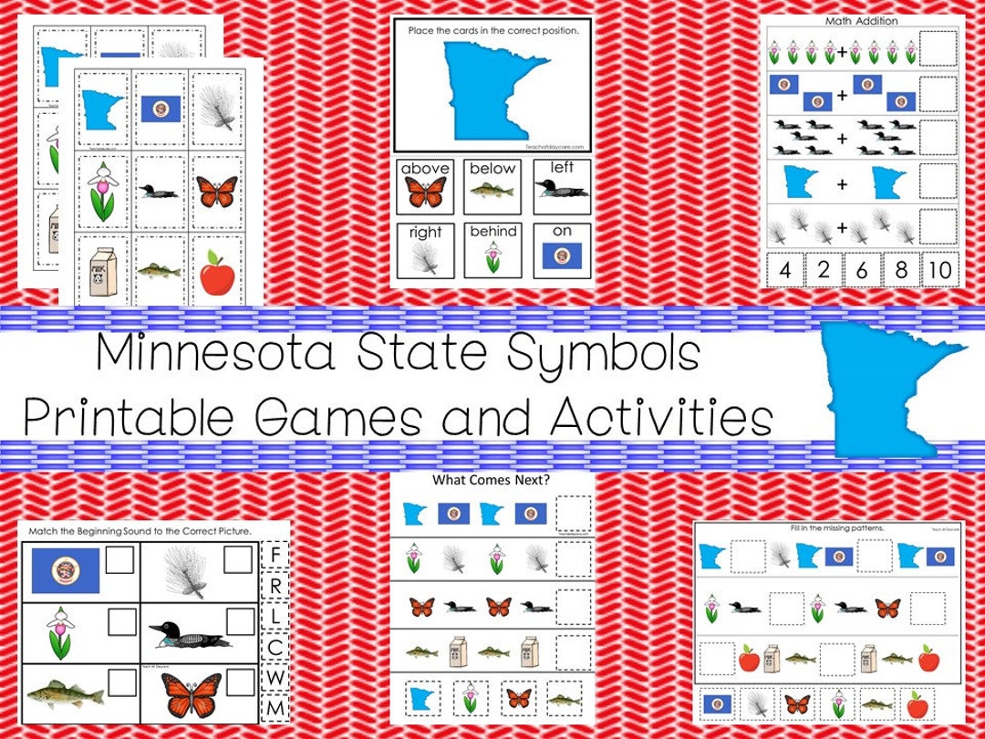 30 Minnesota State Symbols Themed Learning Games Download. ZIP File ...