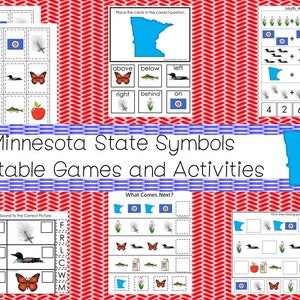 30 Minnesota State Symbols Themed Learning Games Download. ZIP File ...