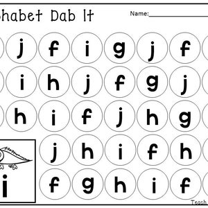26 Printable Alphabet Lowercase Dab It Worksheets. Preschool-kdg ...