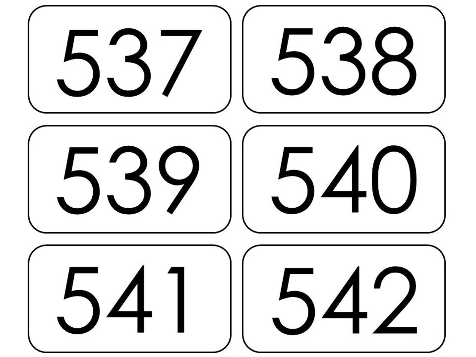 100 Printable Numbers 501-600 Flashcards. Preschool Thru Third - Etsy