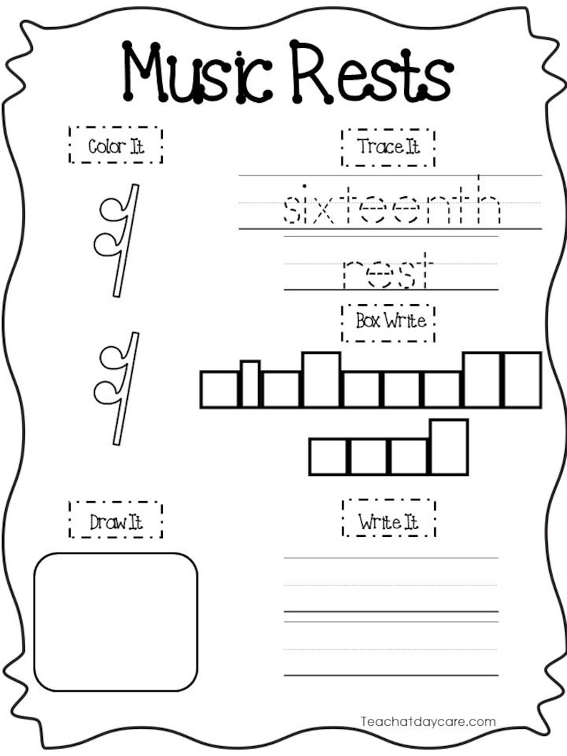 20 Music Notes, Rests, and Symbols Worksheets. Preschool-5th Grade ...