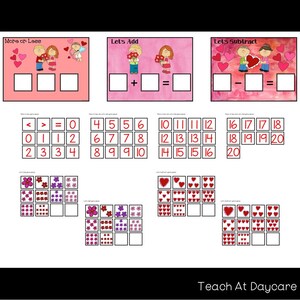 10 Printable Valentine's Day Themed Kindergarten Math Center Games and ...