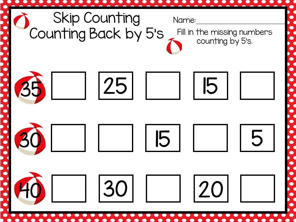 Summer Skip Counting Worksheets, Grades 1-3 (printable) - Etsy