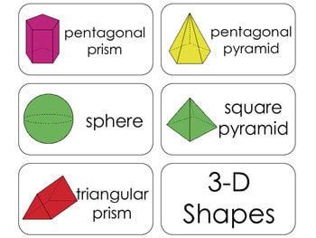 3D Shapes Flashcards, Math Learning Resource (printable) - Etsy Canada