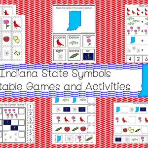 30 Indiana State Symbols Themed Learning Games Download. ZIP File ...