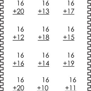 20 Printable Addition Worksheets. Numbers 11-20. Preschool-2nd Grade ...