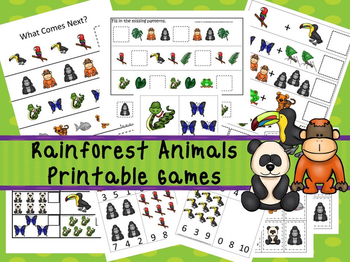 30 Rainforest Animals Games Download. Games and Activities in - Etsy
