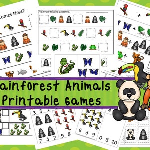 30 Rainforest Animals Games Download. Games and Activities in PDF Files ...