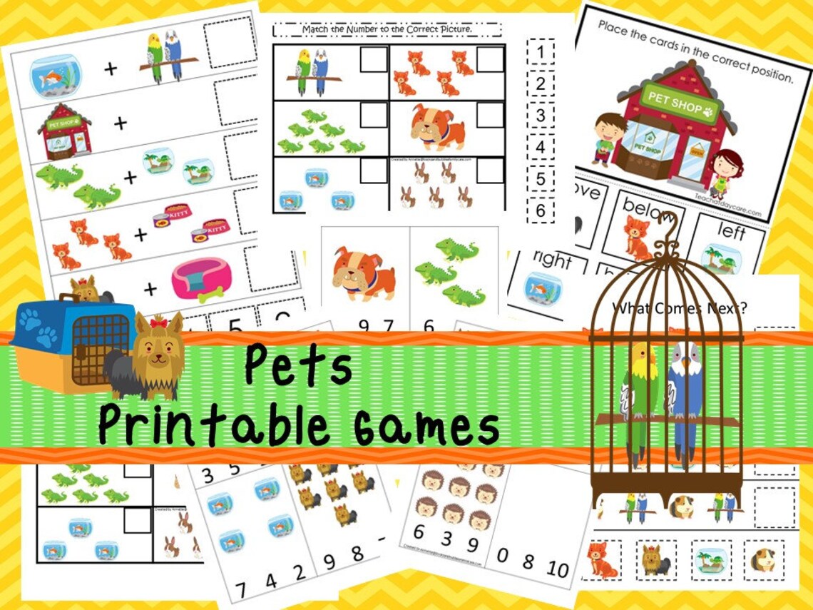 30 Pets Games Download. Games and Activities in PDF Files. - Etsy