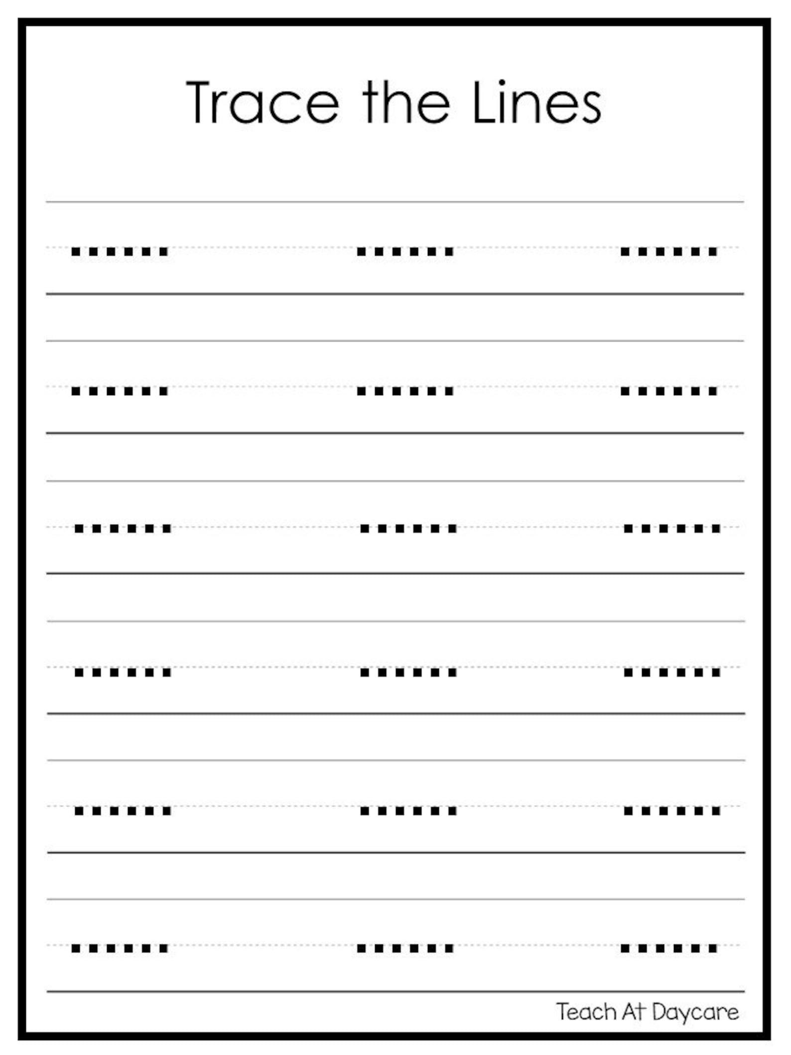 16 Printable Beginning Tracing Trace the Lines Worksheets. - Etsy Canada