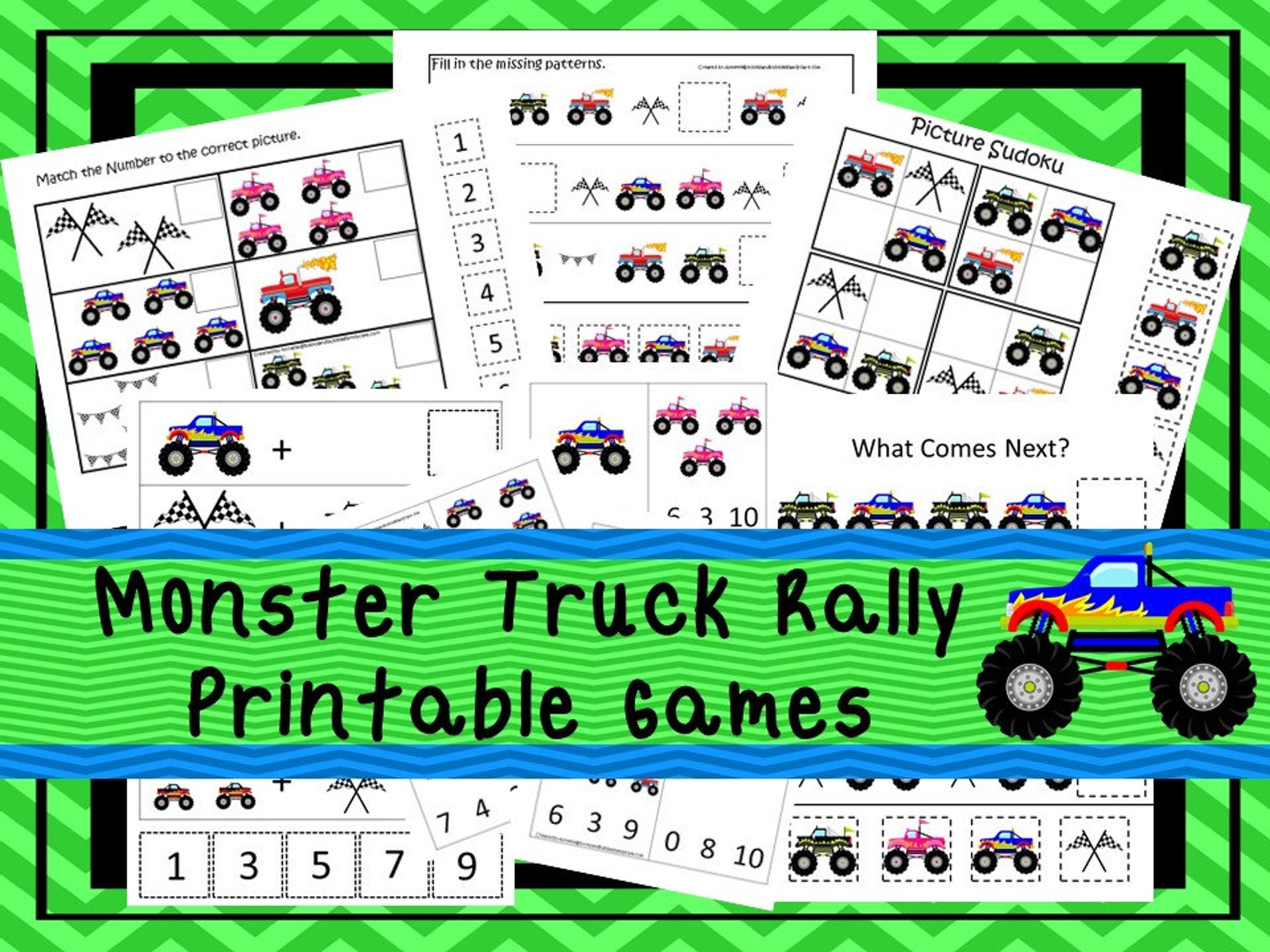 30 Monster Truck Games Download. Games and Activities in PDF - Etsy