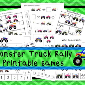 30 Monster Truck Games Download. Games and Activities in PDF Files. - Etsy