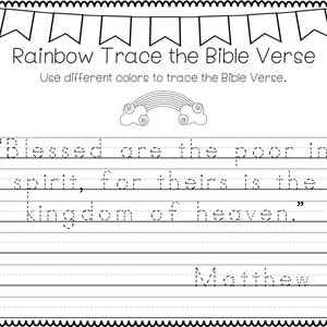 Beatitudes for Kids Handwriting and Color Worksheets. Preschool-5th ...