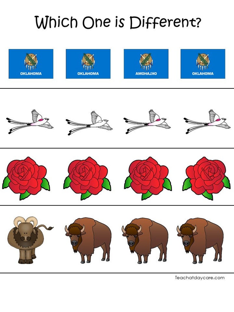 30 Oklahoma State Symbols Themed Learning Games Download. ZIP | Etsy