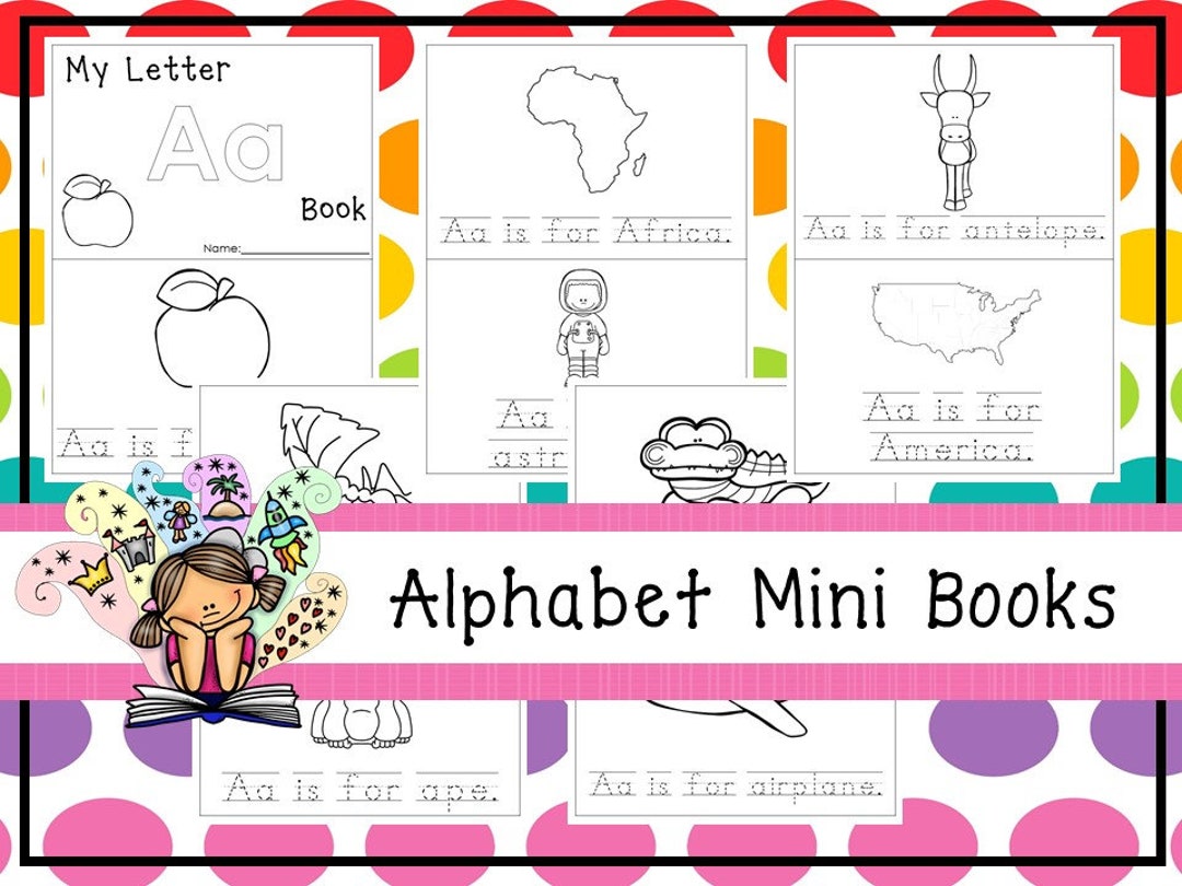 26 Alphabet Mini Books Printable Worksheets in a ZIP File. Preschool ...
