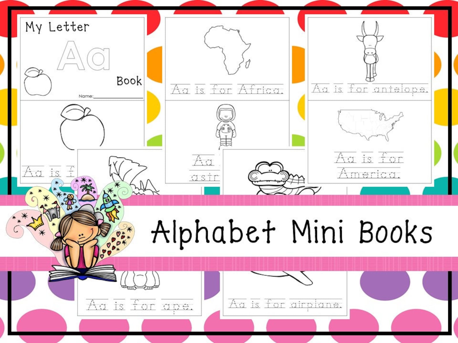 26 Alphabet Mini Books Printable Worksheets in a ZIP File. Preschool ...