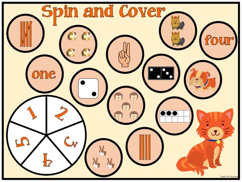 10 Printable Pets Themed Kindergarten Math Center Games and Activities ...