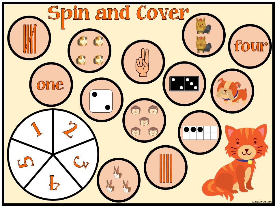 10 Printable Pets Themed Kindergarten Math Center Games and Activities ...