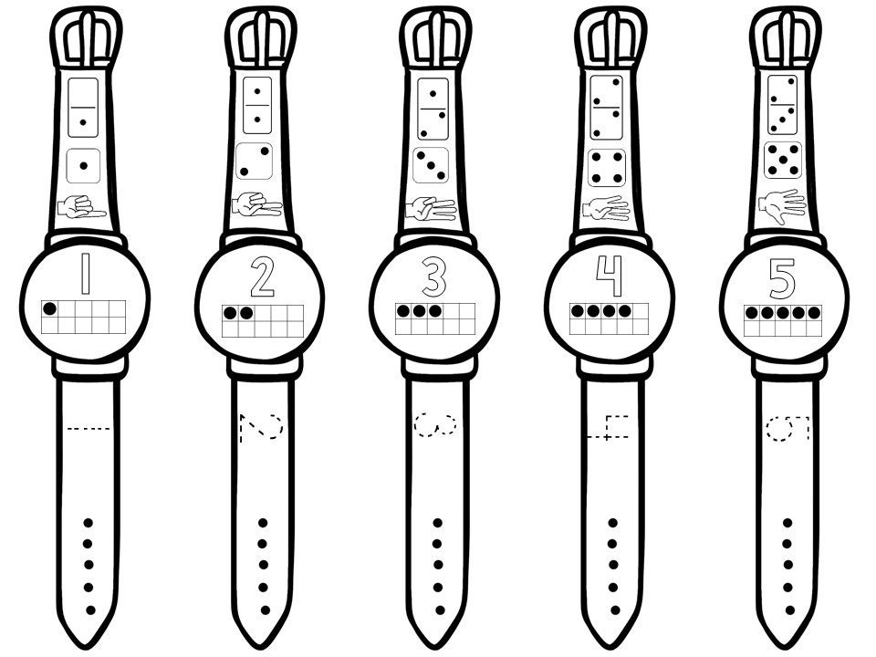 4 Printable Number Watches. Numbers 1-10. | Etsy