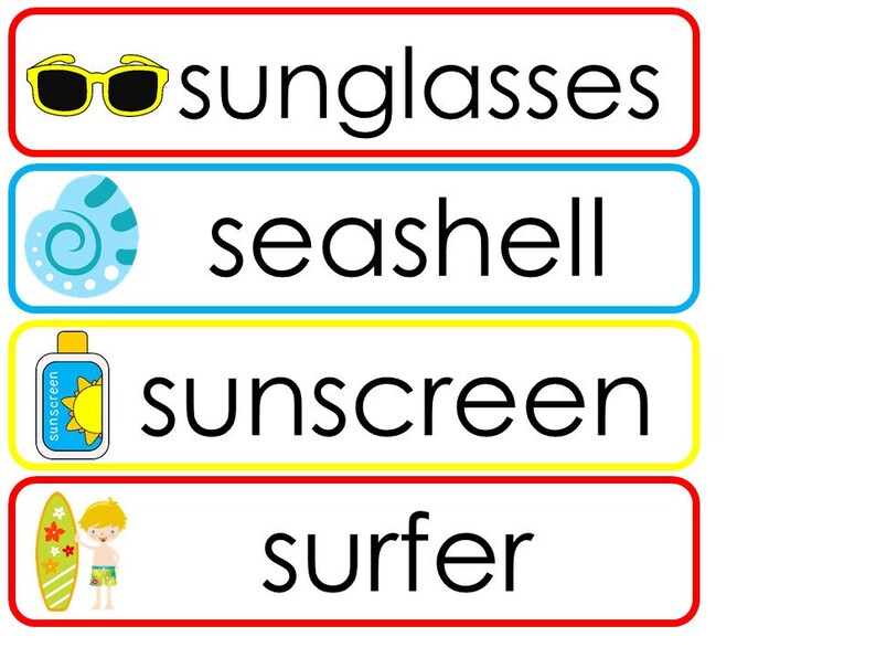 Beach Summer Single Week Themed Word Wall Set. Classroom - Etsy
