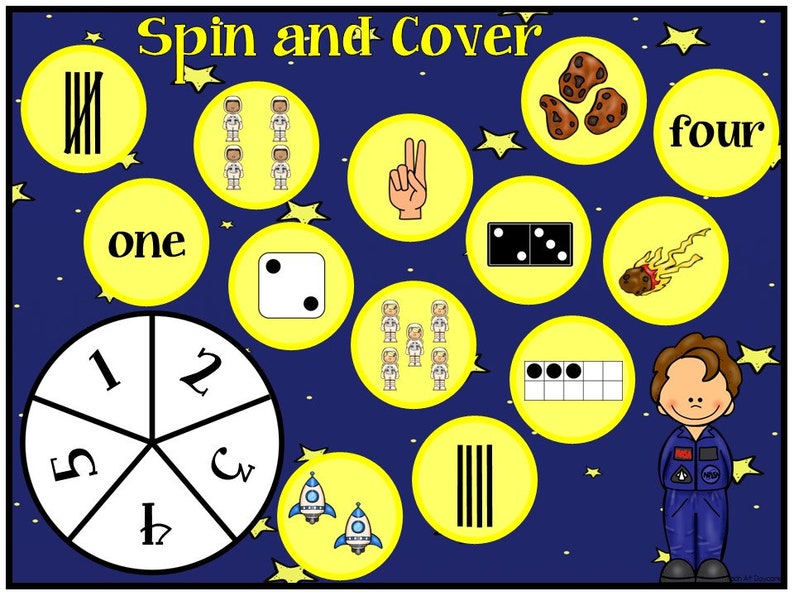 10 Printable Space Themed Kindergarten Math Center Games and Activities ...