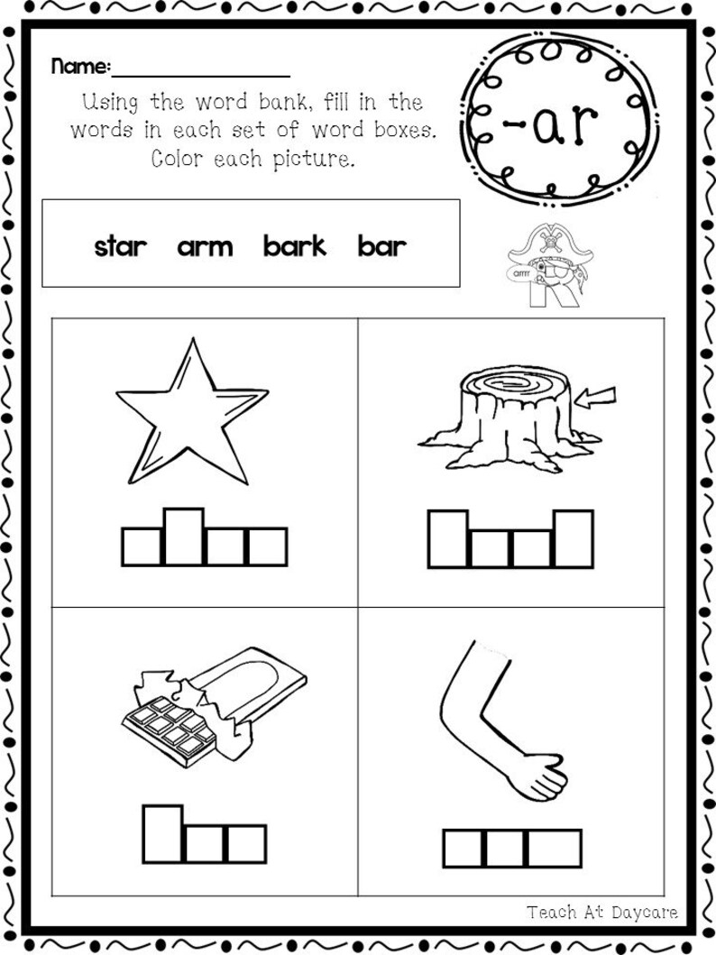 10 Printable R-controlled Vowel Words Box Write Worksheets ...