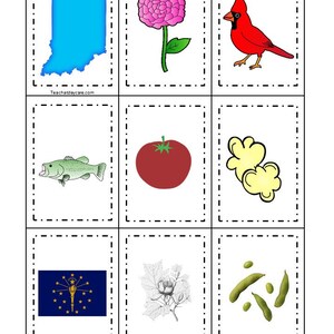 30 Indiana State Symbols Themed Learning Games Download. ZIP File ...