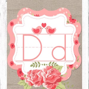 26 Printable Shabby Chic Alphabet Posters. 8x10 Classroom Accessories ...