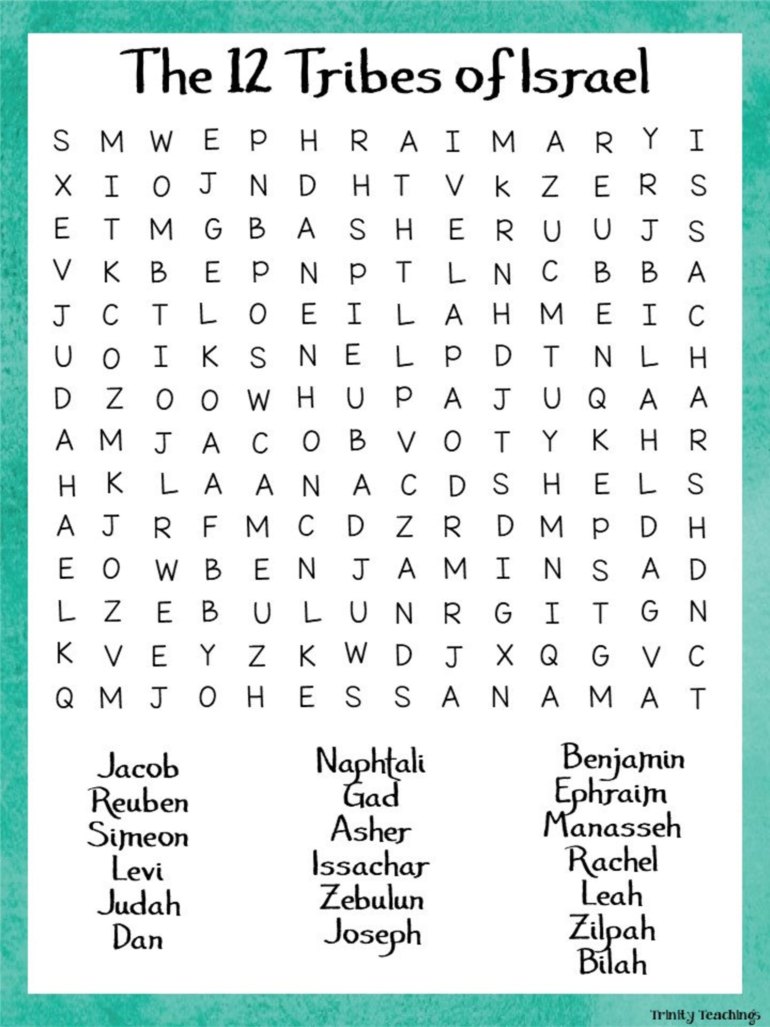 The 12 Tribes of Israel Activity and Worksheet Packet. Color and Black ...