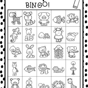 Animal Alphabet Bingo Phonics Game and Worksheets. Color & Black and ...
