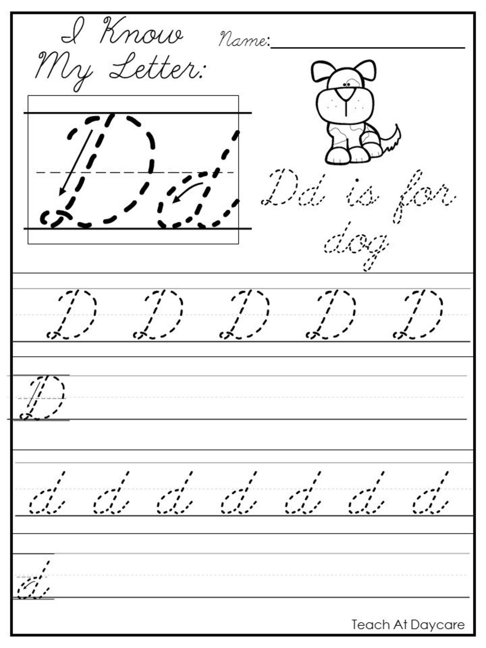 26 Printable Cursive Alphabet I Know My Letters Worksheets. Preschool ...