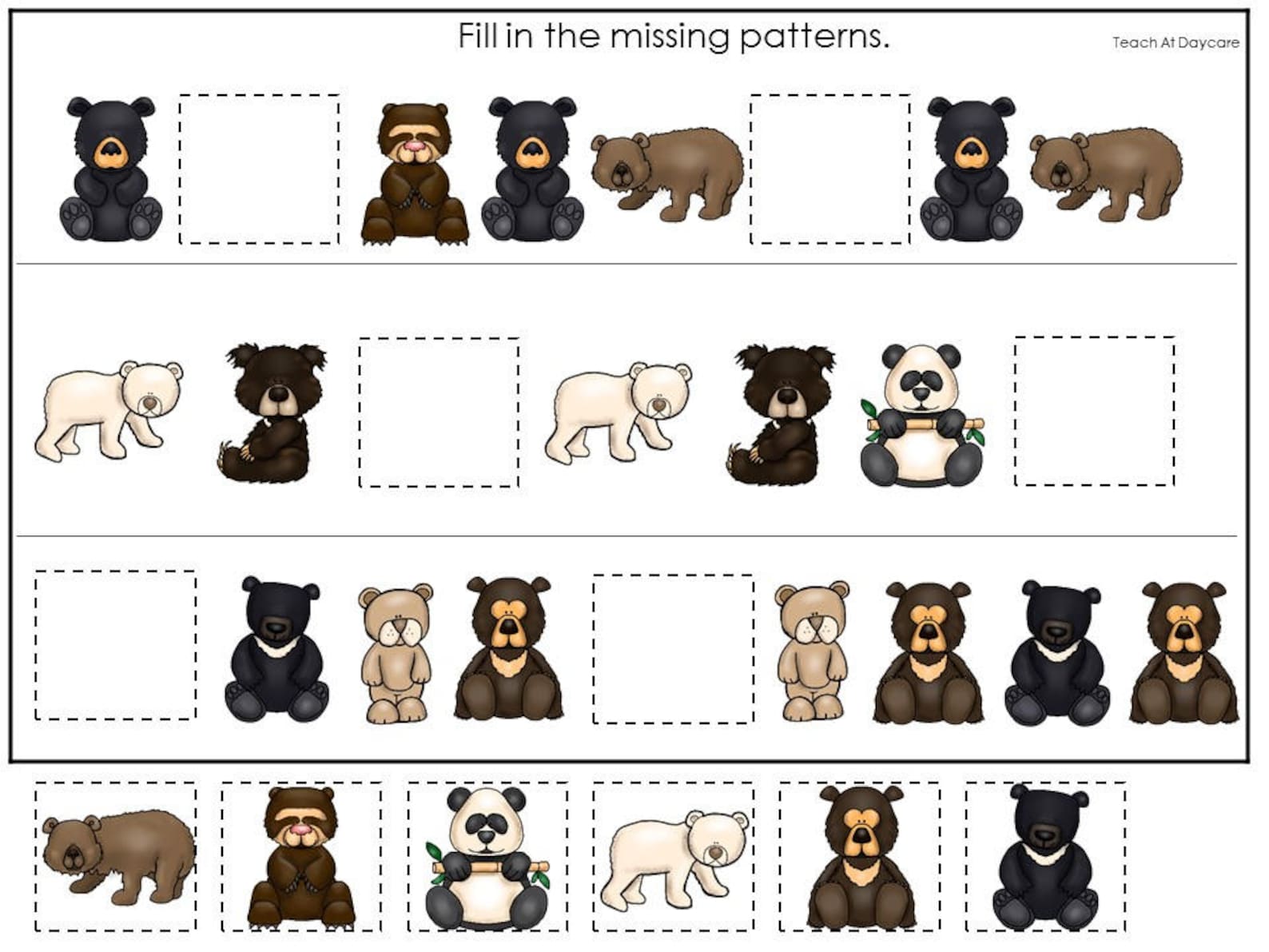 30 Bears Preschool Educational Learning Games Download. Games - Etsy