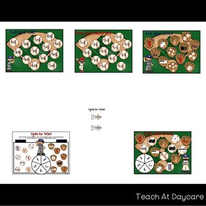10 Printable Baseball Themed Kindergarten Math Center Games and ...