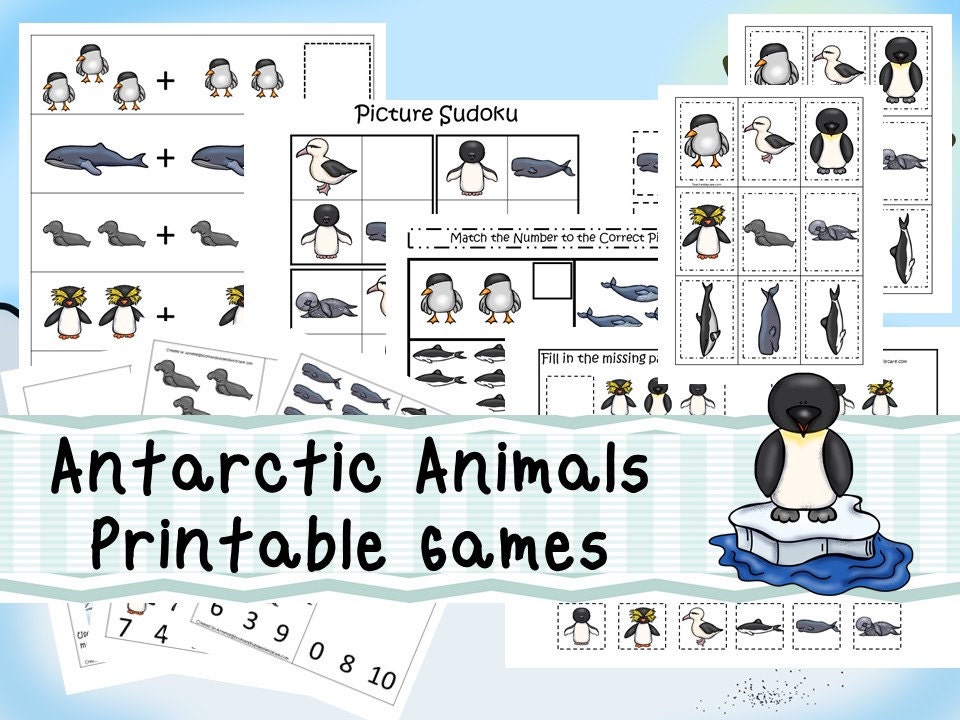 30 Antarctic Animals Games Download. Games and Activities in PDF Files ...
