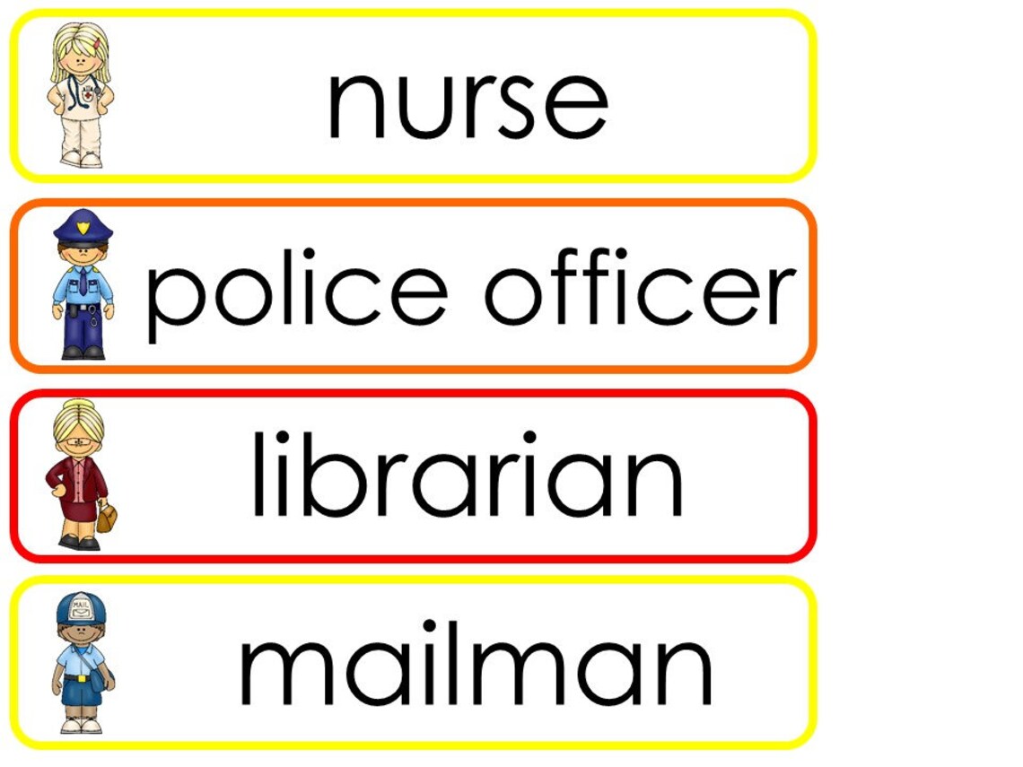 Community Helpers Single Week Themed Word Wall Set. Classroom - Etsy