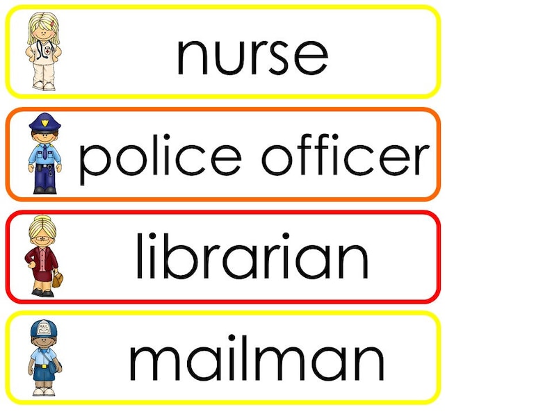 Community Helpers Single Week Themed Word Wall Set. Classroom - Etsy