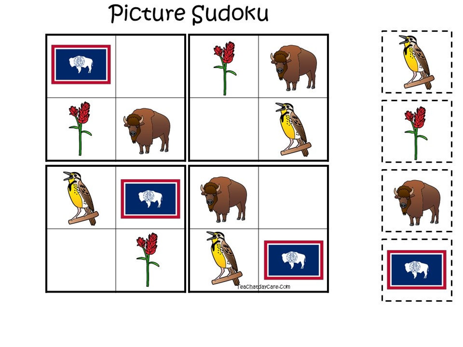 30 Wyoming State Symbols Themed Learning Games Download. ZIP | Etsy