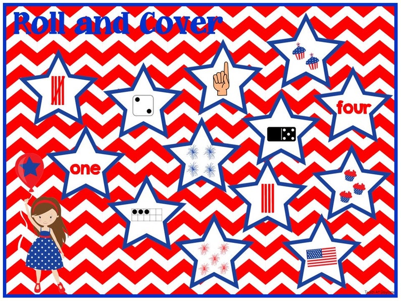 10 Printable 4th of July Themed Kindergarten Math Center Games and ...