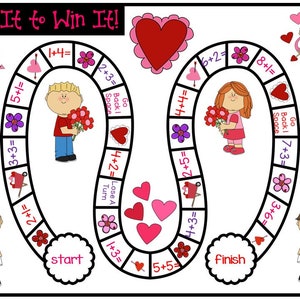 10 Printable Valentine's Day Themed Kindergarten Math Center Games and ...