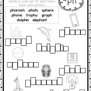 10 Printable Digraphs Box Writing Worksheets. Kindergarten-2nd Grade ...