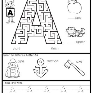 Uppercase Alphabet Maze Craze Worksheets. Preschool-kindergarten ...