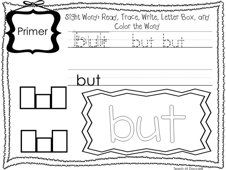 52 Printable Dolch Primer Sight Words Read. Trace Write Box - Etsy